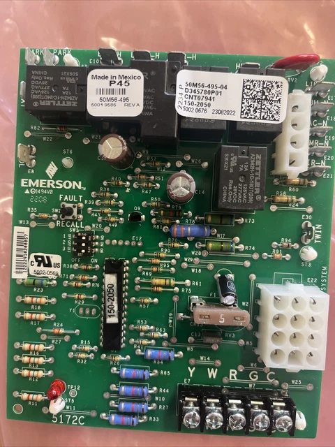 TRANE 50M56-495-04 EMERSON Furnace Control Circuit Board D345780P01 ...