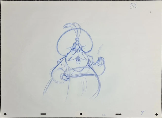 WALT DISNEY ALADDIN Sultan Production Animation Drawing - 1099 $475.00 ...