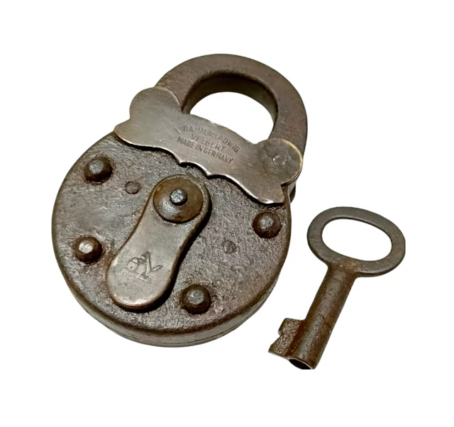 RARE 1920'S OLD Antique Iron & Brass Unique Micki Mouse Shape Pad Lock ...