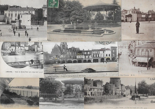 LOT DE 10 cartes postales anciennes ville de LIBOURNE ,dept 33, X2 EUR ...