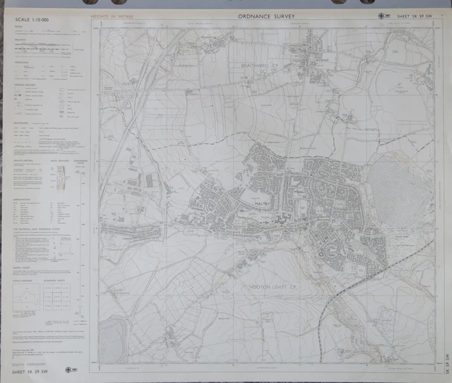 ORIGINAL OS MAP; 1:10,000; Sheet SK 56 SW; 1977; Mansfield ...