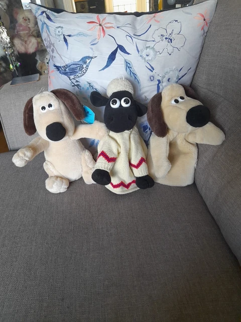 VINTAGE WALLACE AND Gromit & Shaun The Sheep Soft Plush Toy & Gromit ...