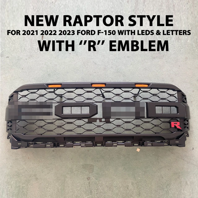FOR 2021 2022 2023 Ford F-150 Raptor Style Grill Front Grille W/Letters ...