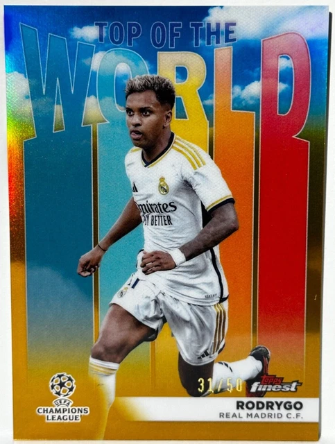 RODRYGO #/50 GOLD Topps 2023-24 Migliori Uefa * Top Del Mondo * Vera ...