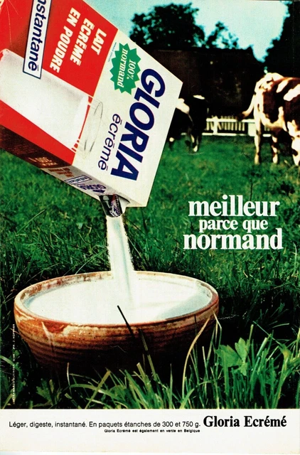 PUBLICITÉ ADVERTISING 0922 1969 lait Gloria écrémé meilleur normand EUR ...
