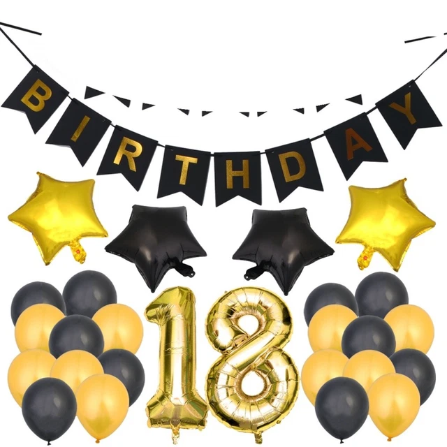 18 YEARS BANNIÈRE Joyeux Anniversaire Ballons En Aluminium De Fête ...