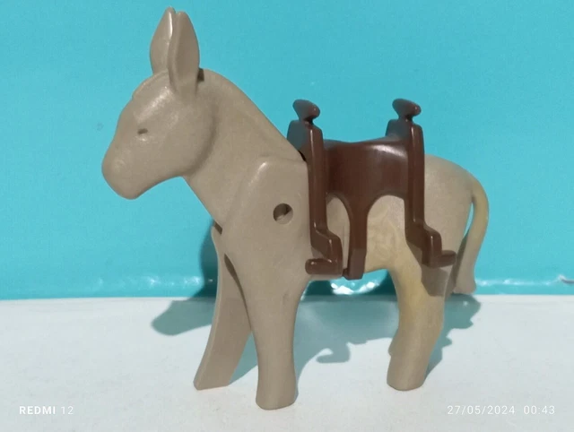 FIGURINE PLAYMOBIL BEURRE Âne Mule Mula Burra Ref 3747 3802 3816 Mine ...