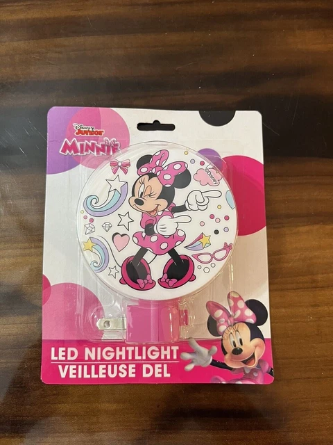 DISNEY JUNIOR MINNIE Mouse Night Light Plug in LED Rotary Shade Lamp ...