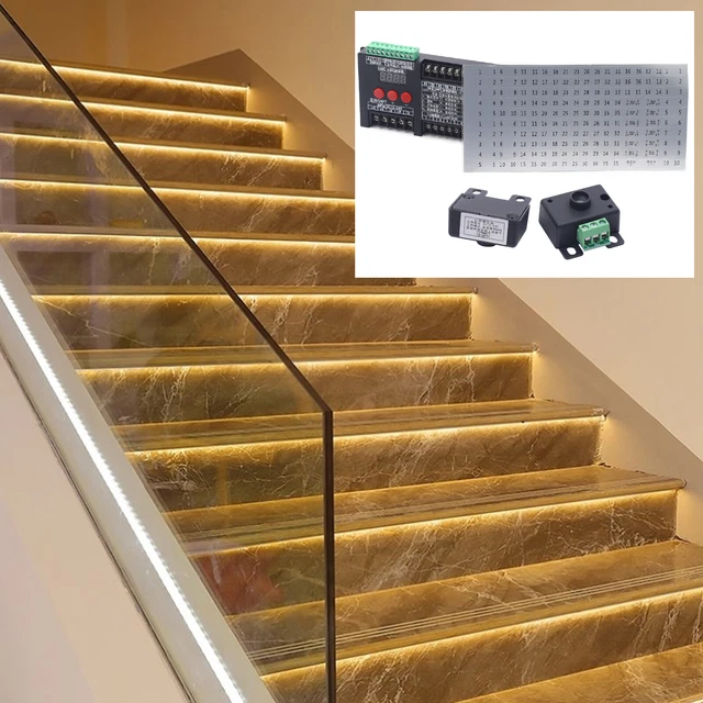 LED STAIR LIGHT Controller 36-Way Stair Steps Stairway Motion Sensor ...