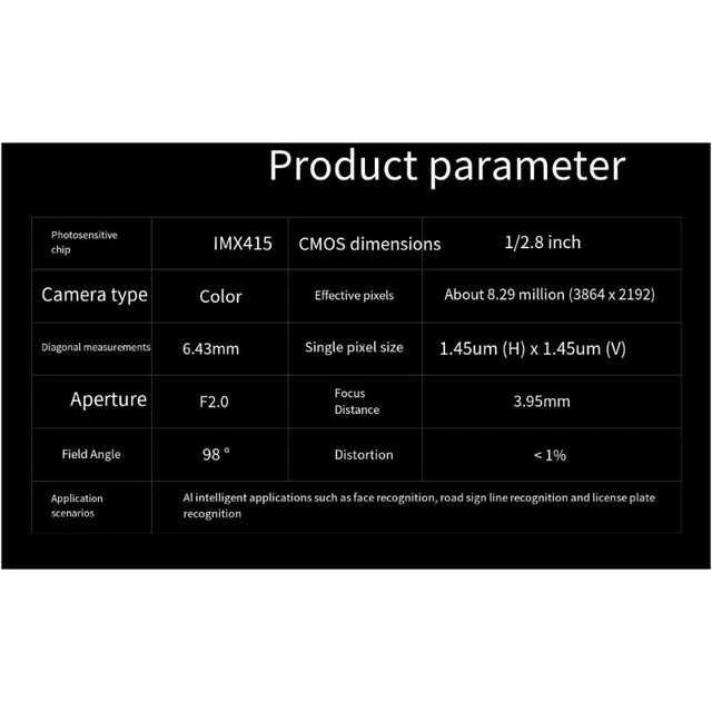 IMX415 CHIP 800W Pixel Camera Module Lens Assembly Component F2.0 3 ...