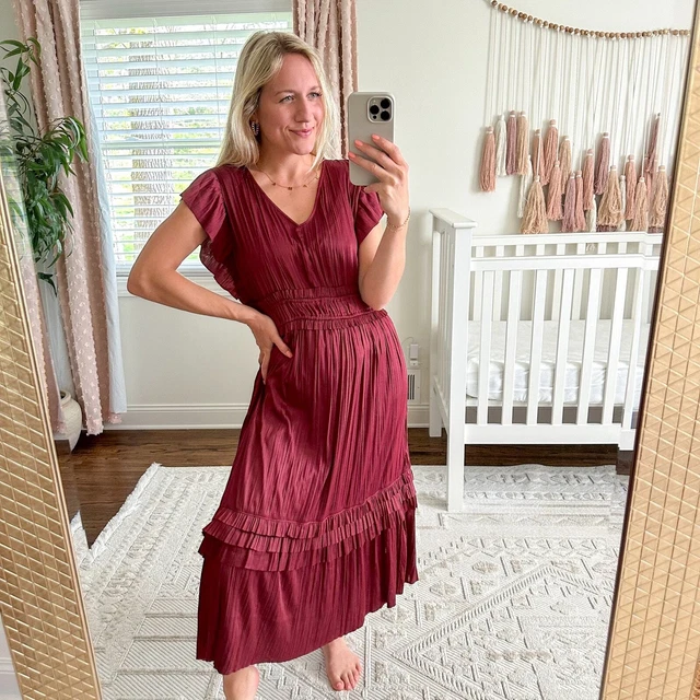 EVEREVE ROAN + Ryan Talulah Holiday Ruffle Tiered Midi Dress Red £47.66 ...