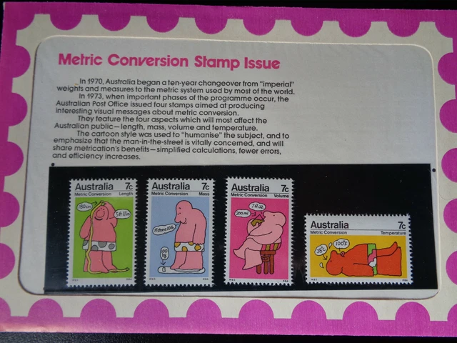AUSTRALIAN STAMP PACK METRIC CONVERSION STAMP ISSUE 1970 #sp164c $5.50 ...