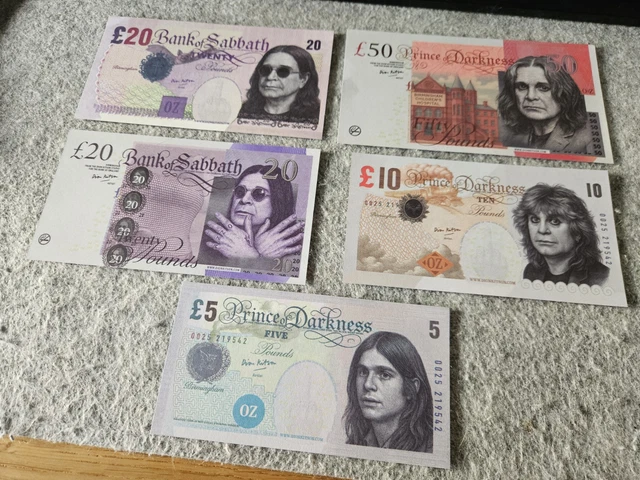 LIMITED EDITION DION Kitson Ozzy Osbourne Banknotes - Complete Set 1/ ...