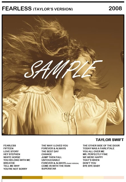TAYLOR SWIFT - Fearless (Taylors Version) Album Poster - A4 EUR 8,11 ... TAYLOR SWIFT - Fearless (Taylors Version) Album Poster - A4 EUR 8,11 ...