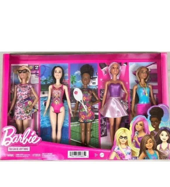 MATTEL BARBIE DOLLS You Can Be Anything 5 Pack Career Doll New & Sealed ...