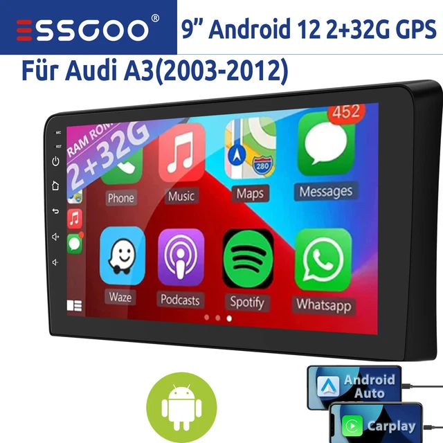 AUTORADIO 2+32G ANDROID 12 GPS Nav RDS USB CarPlay BT WIFI pour Audi A3 S3 RS3 8P EUR 141,17 ...