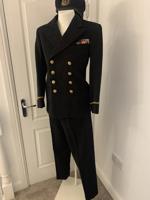 GENUINE WW2 MERCHANT Navy 3rd Officers Uniform Jacket & trousers Medal ...