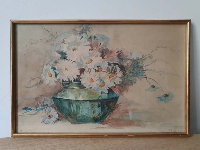 BELLE AQUARELLE NATURE morte signée et datée de 1931 EUR 70,00 - PicClick FR
