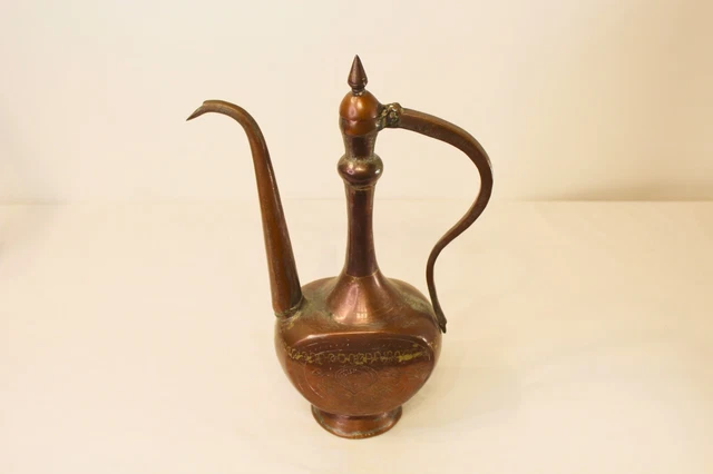 ANTIQUE ASIAN MIDDLE Eastern Arabic Copper Water Pitcher Symbols £76.16 ...