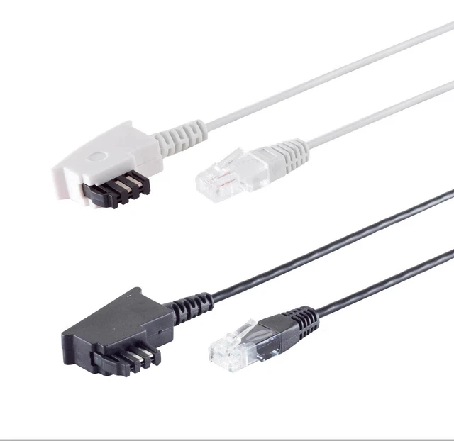 TELEFON KABEL DSL VDSL Kabel TAE F Stecker auf RJ45 Stecker Router DSL ...