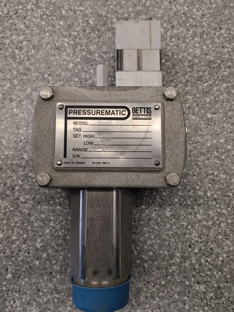 BETTIS PRESSUREMATIC MODEL P-AR 2000S High/Low Pressure Pilot $525.00 - PicClick CA