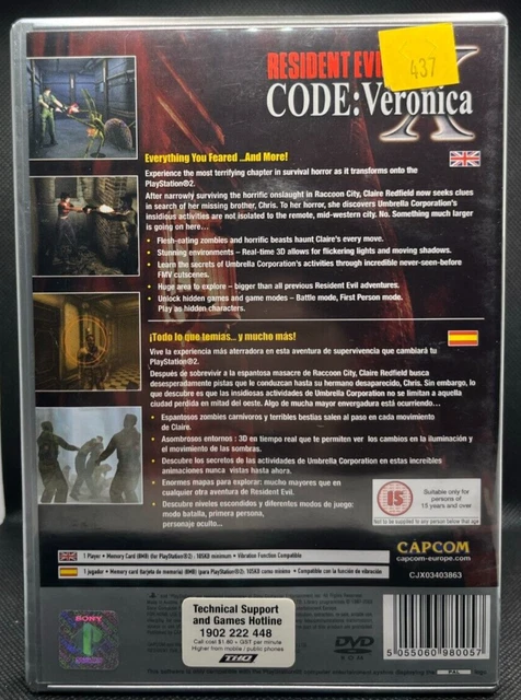 RESIDENT EVIL CODE Veronica X for PlayStation 2 / PS2 - VGC & COMPLETE ...