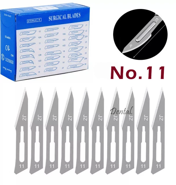DENTAL SURGICAL SCALPEL Blades Carbon Steel Cutter Blade 11# Sterile ...