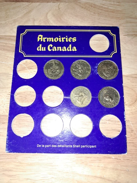 1965-68 SHELL CANADA Coins, Coat Of Arms / Emblemes Floraux Du Canada ...