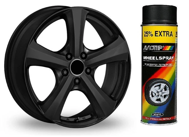 ALLOY WHEEL RESTORATION Spray Paint MATT BLACK 500ml (BM3) Motorbike B ...