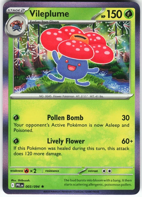 VILEPLUME 003/094 POKEMON ME02: Phantasmal Flames Holo Rare NM $3.42 ...
