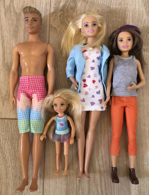 MATTEL BARBIE DOLL Family bundle. Barbie, Ken, Skipper & Chelsea Dolls ...