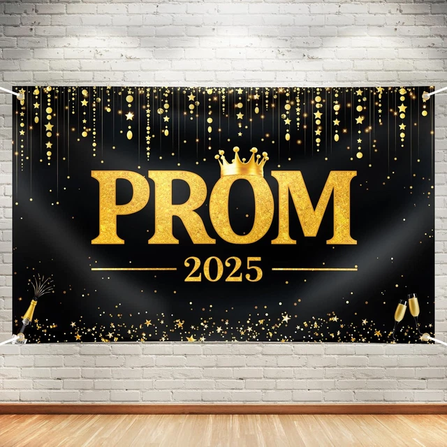 PROM 2025 BANNER 72X43 Inch 2025 Graduation Party Backdrop Decorations ...