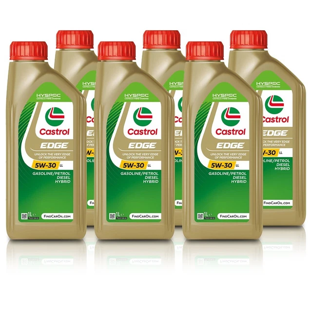 6X1LITRE CASTROL EDGE Fluid Titanium 5W30 Ll Huile De Moteur Pour Vw ...