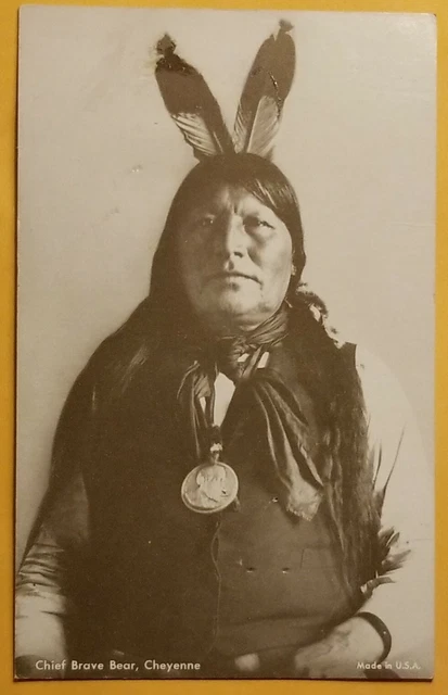 1940 CHIEF BRAVE Bear Cheyenne Native American Indian Arcade Exhibit ...