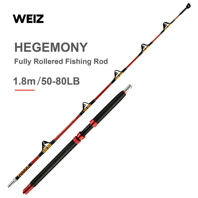 CUSTOM OVERHEAD FULLY Rollered Trolling Game Fishing Boat Tuna Rods 6 ...