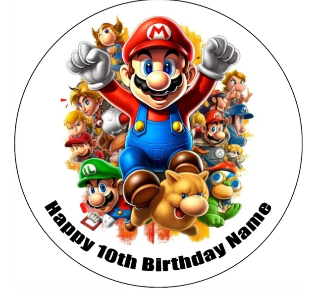 SUPER MARIO CAKE Topper Edible Icing Birthday Cake Decorations #02 £9. ...