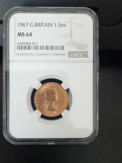 1967 MS64 GRADED Gillick Gold Full Sovereign. Stunning example of this ...