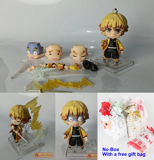 ANIME DEMON SLAYER Zenitsu Agatsuma Big head 1334 4" Cute Action Figure ...