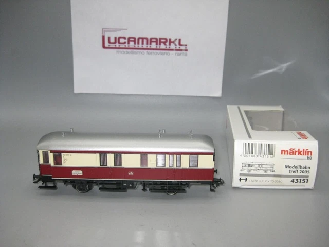 MÄRKLIN HO 43151 Deutsche Bahn (120 555) poste et chariot à bagages allemand SoMo Marklin #b939 ...