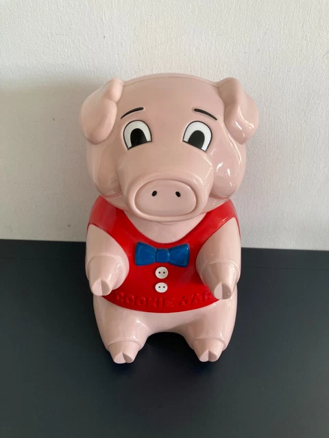 TALKING OINKING PIG Plastic Cookie Jar With Sounds Canister Working 9 ...