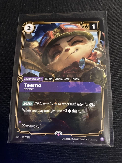 RIFTBOUND LEAGUE OF Legends TCG Teemo Promo Card 197/298 English NM $22 ...