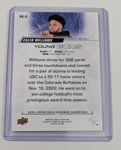 2023 UPPER DECK Goodwin Champions Young Guns Caleb Williams #YG-2 ...