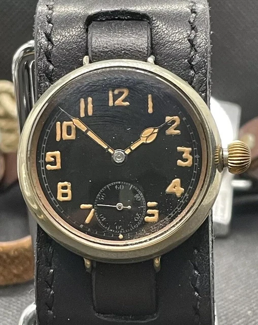 WW1 TRENCH WATCH British Military Issued Snipers Large Case 38.5mm ...