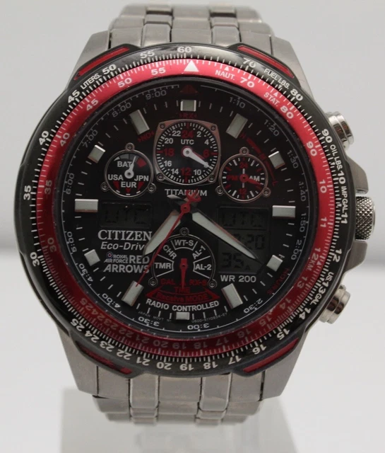 CITIZEN ECO DRIVE Red Arrows Titanium Gents Watch £51.00 - PicClick UK