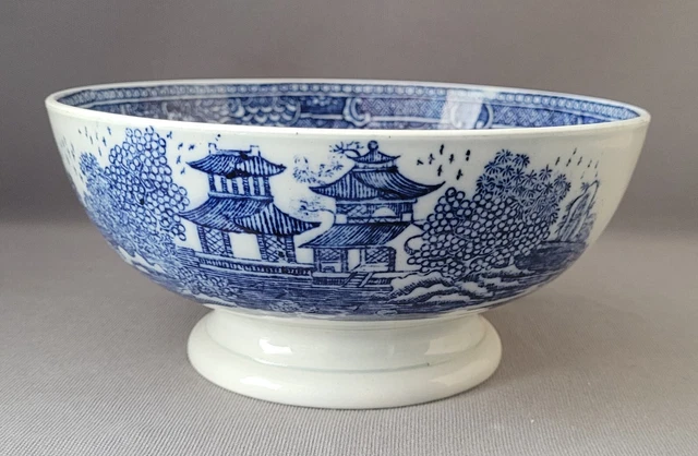 ANTIQUE STAFFORDSHIRE PEARLWARE Chinese Pagoda Scenes Bowl C1800-10 £30 ...