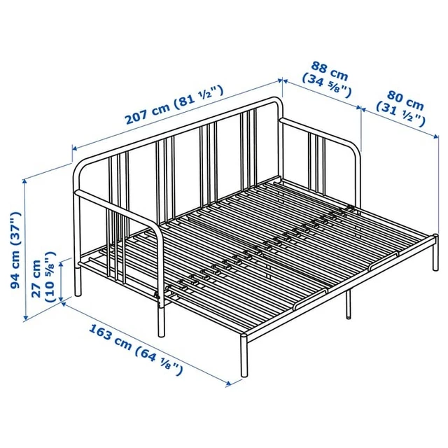 IKEA DAYBED - Chaise Lounge, Single or Double Bed + 2 x Mattress RRP £ ...