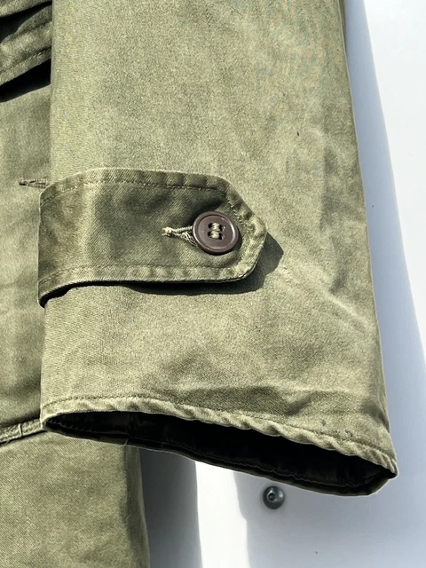 MILITARY RAINCOAT VINTAGE Mens Size Reg Small Quarpel Army Green Trench ...