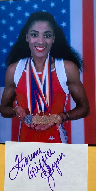 FLORENCE GRIFFITH JOYNER Olympic Gold Medalist 1988 **Hand Signed** Card & Photo £49.00 ...