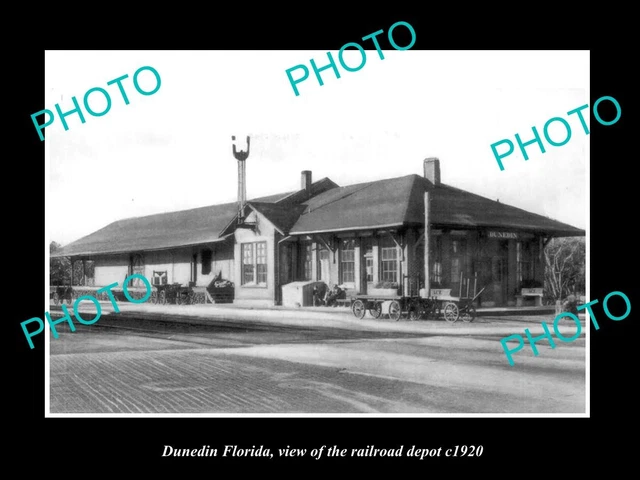 DUNEDIN FLORIDA THE Railroad Depot Station c1920 Large Historic Old ...