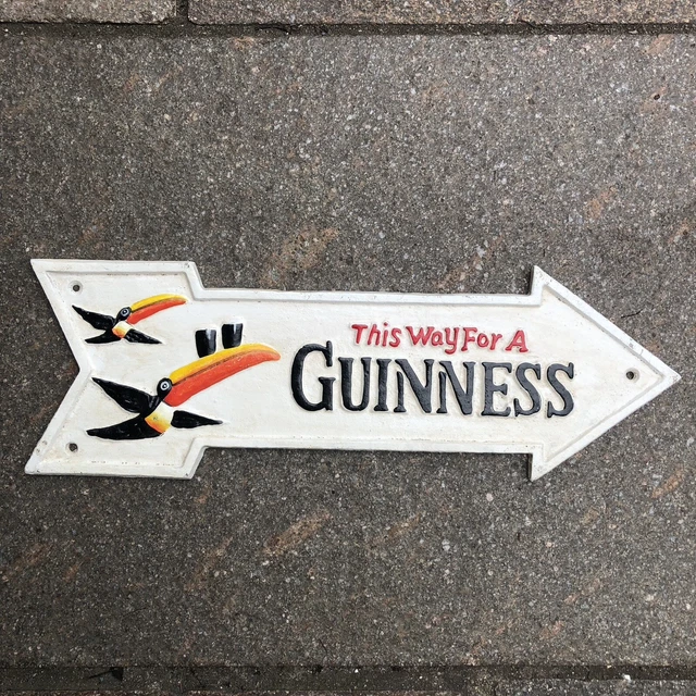THIS WAY FOR A Guinness Cast Iron Sign £27.00 - PicClick UK
